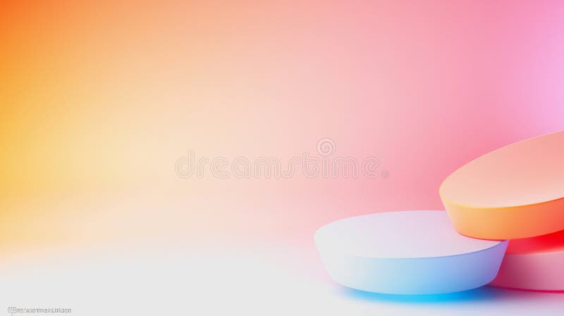 Abstract Colorful Composition with Soft Shapes on a Gradient Background ...