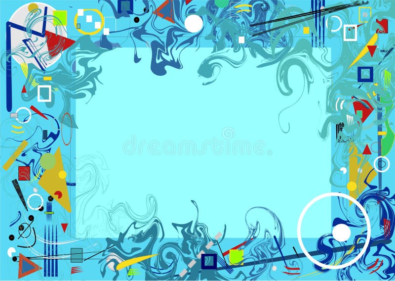 Abstract Background Little Colorful Fancy Shapes Empty Central ...