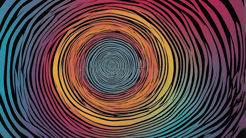 Abstract Colorful Concentric Circles Design Stock Illustration ...