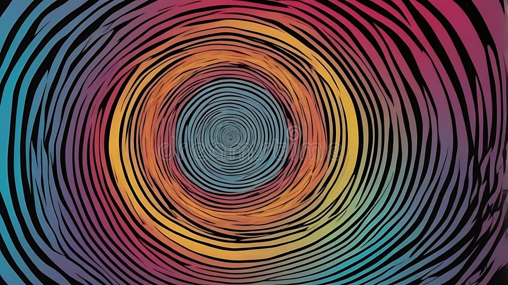 Abstract Colorful Concentric Circles Design Stock Illustration ...