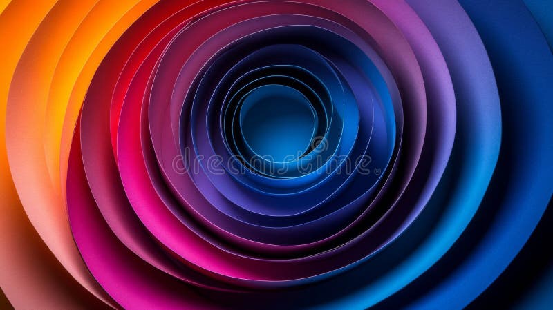 Abstract Colorful Concentric Circles Paper Design Stock Illustration ...