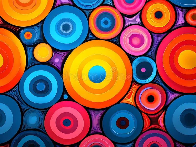 Abstract Colorful Concentric Circles Pattern Stock Illustration ...
