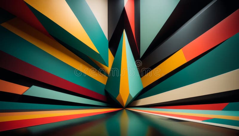 Abstract Colorful Corridor Design Stock Illustration - Illustration of ...