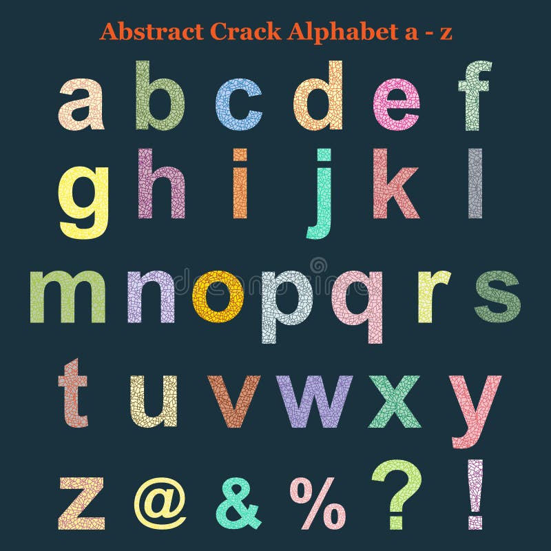 Abstract Colorful Crack Alphabet Number 0 - 9 Stock Vector ...