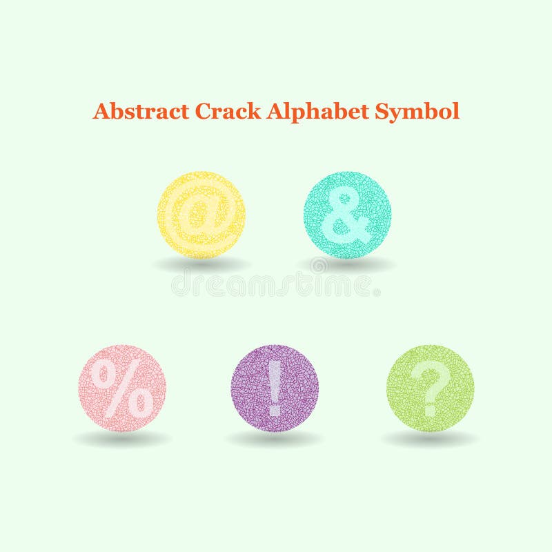 Abstract Colorful Crack Alphabet Symbols Stock Illustration ...