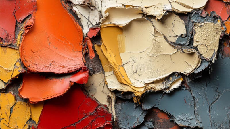 Abstract Colorful Cracked Paint Texture Art Stock Illustration ...