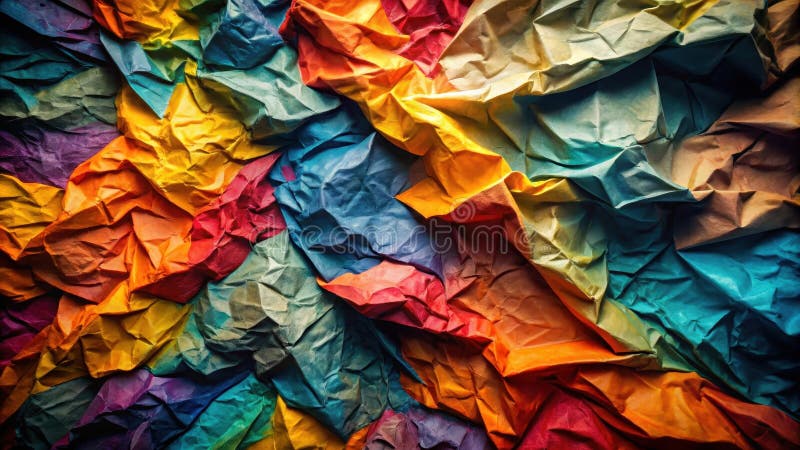 Abstract Colorful Crumpled Paper Texture Background a Vibrant ...