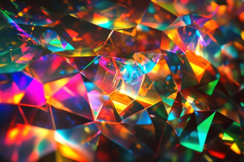 Abstract Colorful Crystal Facets, Iridescent Gemstone Texture Stock ...