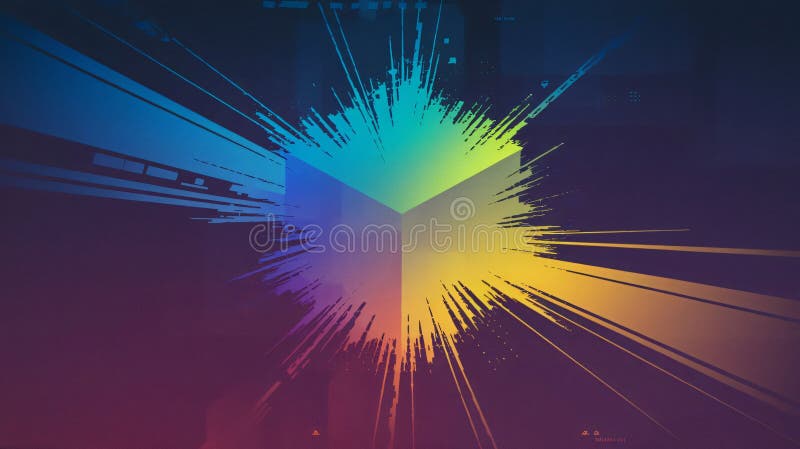 Abstract Colorful Cube Explosion, Dynamic Energy High Quality Image ...