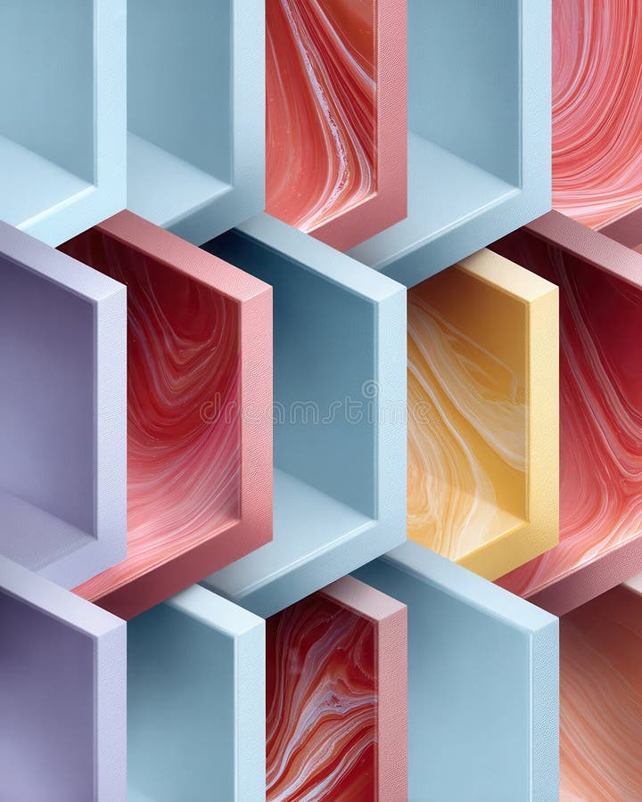 Abstract Colorful Cube Geometric Composition Design in Daytime Stock ...