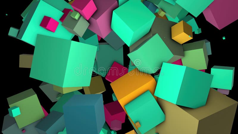 Abstract colorful cubes stock illustration. Illustration of curve ...