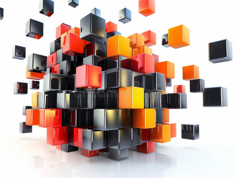 Abstract Colorful Cubes Structure Stock Photo - Image of background ...