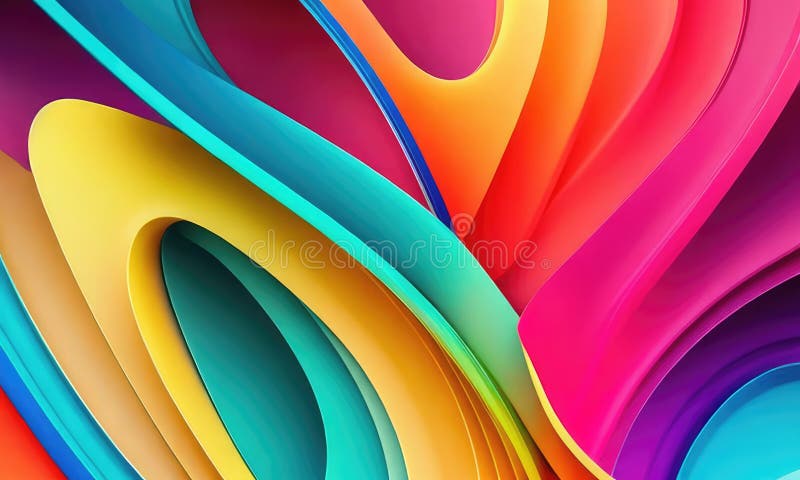 Abstract Colorful Curvy Background Wallpaper Design Stock Illustration ...