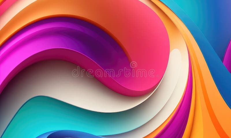 Abstract Colorful Curvy Background Wallpaper Design Stock Illustration ...