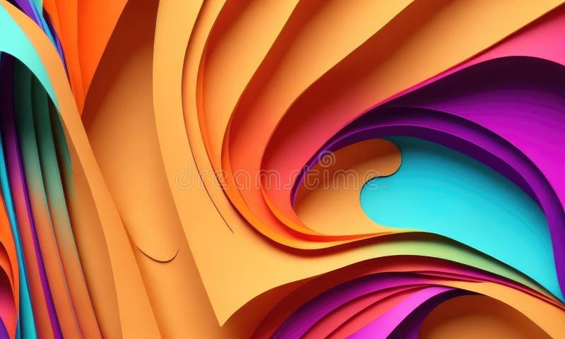Abstract Colorful Curvy Background Wallpaper Design Stock Illustration ...