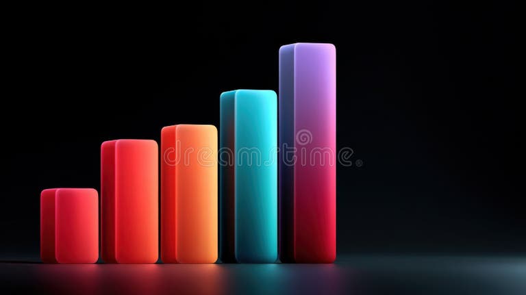 Abstract Colorful 3D Bar Graph Representing Business Growth, Success ...