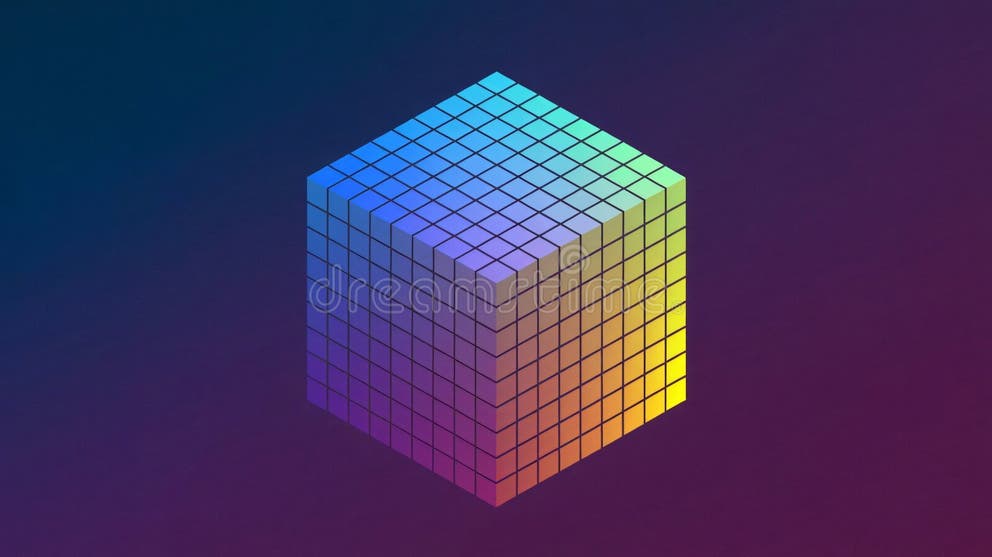 Abstract Colorful 3D Cube Grid, Geometric Design Good Resolution Stock ...
