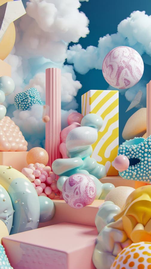 Abstract Colorful 3D Design.Serene Abstraction Stock Illustration ...