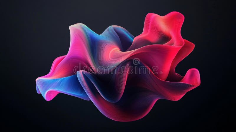 Abstract Colorful 3D Form with Red Blue Gradient Stock Illustration ...