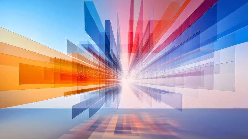 Abstract Colorful 3D Geometric Shapes with Dynamic Perspective and ...