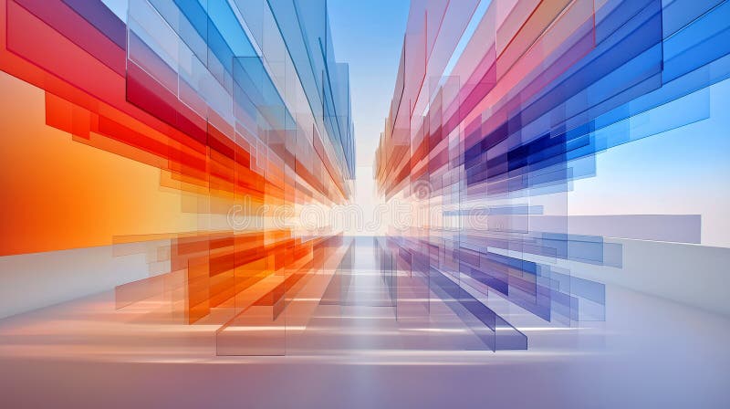 Abstract Colorful 3D Geometric Shapes with Dynamic Perspective and ...