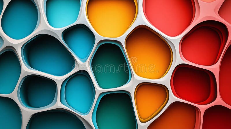Abstract Colorful 3D Interlocking Geometric Shapes Stock Illustration ...