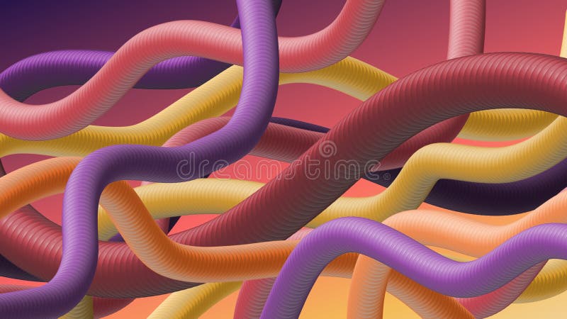 Abstract Colorful 3D Line Object Background Stock Illustration ...