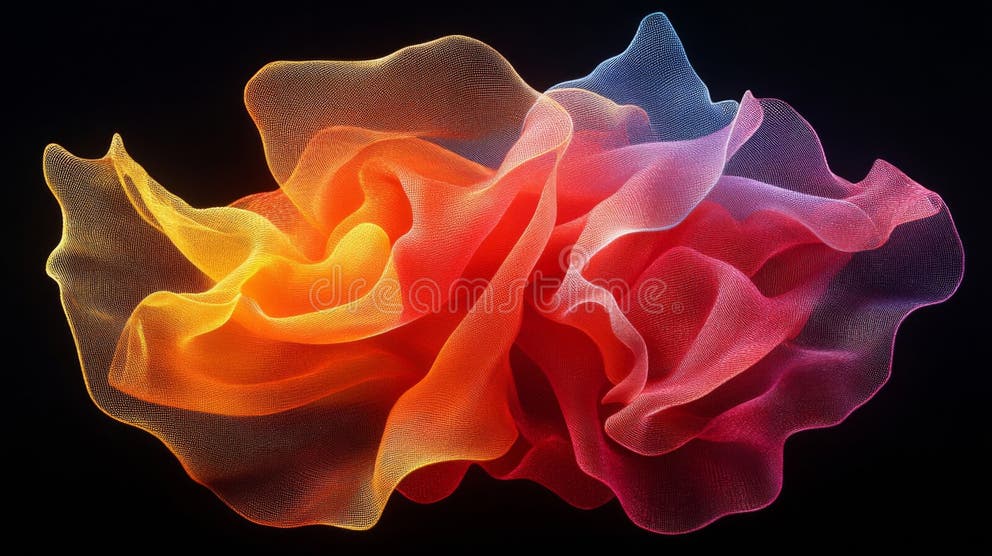 Abstract Colorful 3D Mesh Form with Vibrant Gradient Stock Illustration ...