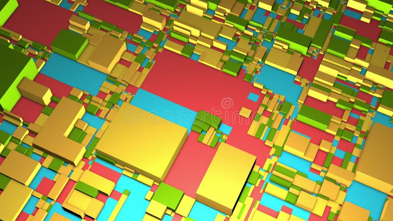 Abstract Colorful 3D Rectangles Background. Motion. Randomly Placed ...