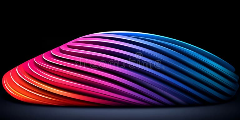 Abstract Colorful 3D Render of Curved Lines Gradient Background Design ...