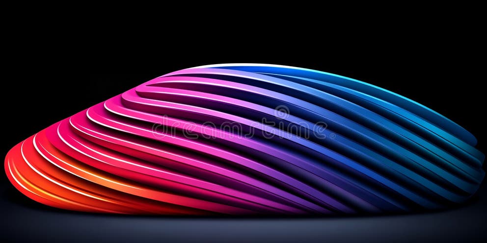 Abstract Colorful 3D Render of Curved Lines Gradient Background Design ...