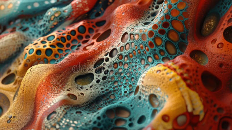 Abstract Colorful 3D Rendered Background with Organic Bubble Texture ...