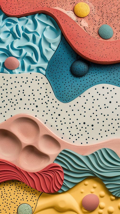 Abstract Colorful 3D Shapes Pattern.Vivid Dimensions Stock Illustration ...