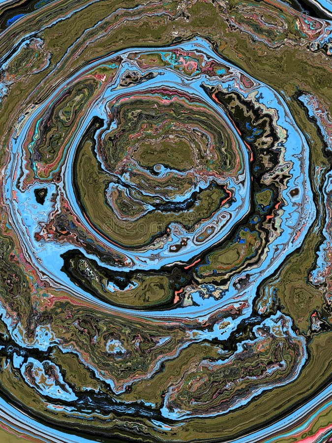 Abstract Colorful 3D Swirl Design Element. Modern Marble, Liquid Paint ...