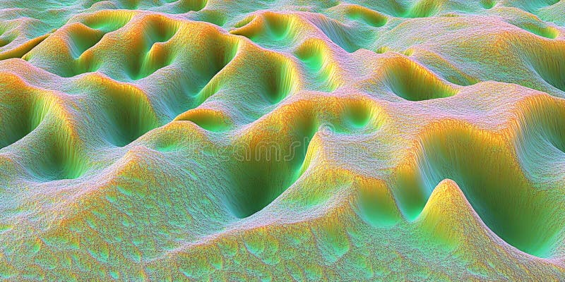 Abstract Colorful 3D Topography Textured Surface Gradient Hills Wavy ...