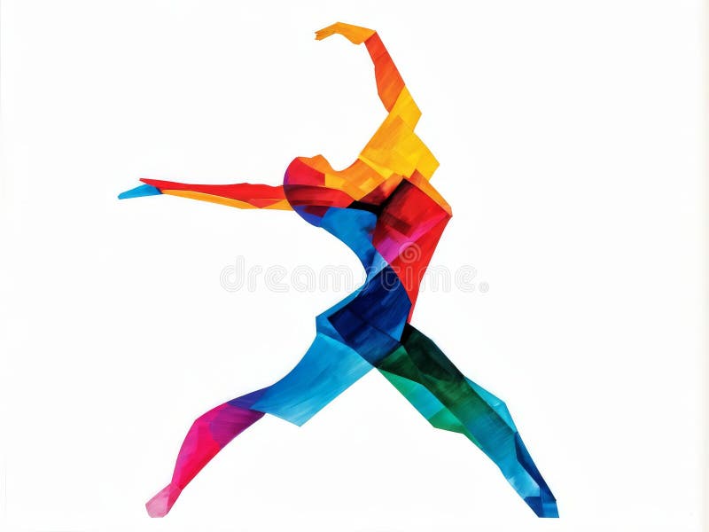 Abstract Colorful Dancer, Silhouette Vector Stock Illustration ...