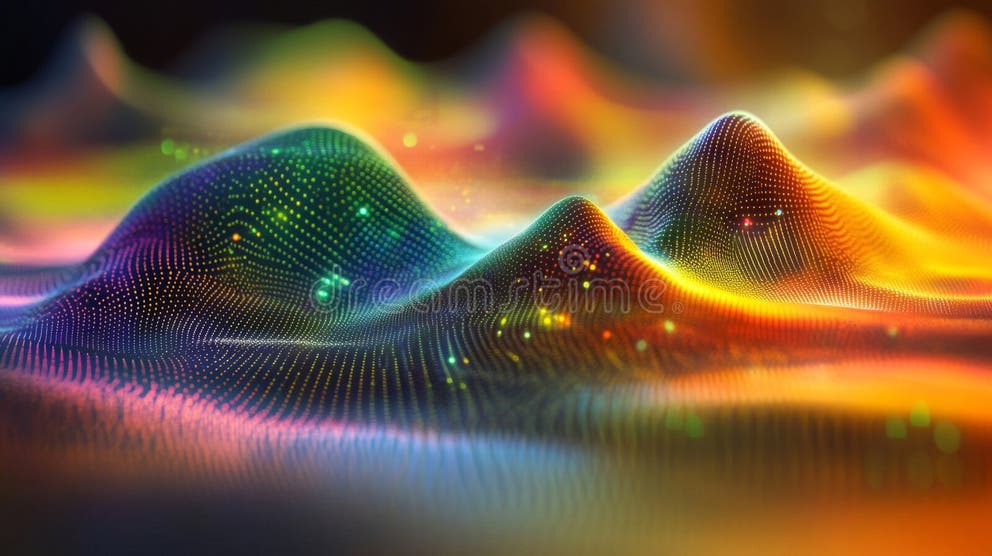 Abstract Colorful Data Point Landscape Visualization Stock Illustration ...