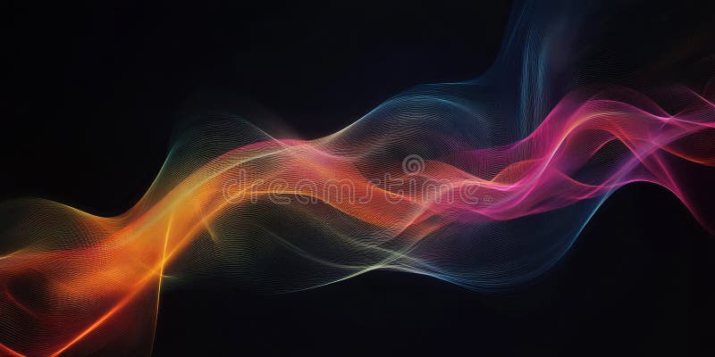 Abstract Colorful Data Streams in Motion on Dark Background Stock ...