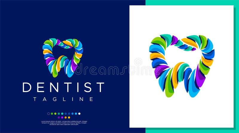 Abstract Colorful Dental Logo Design Vector. Modern Tooth Logo Brand ...