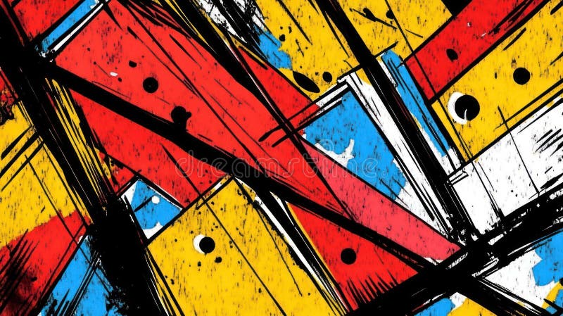 Abstract Colorful Design with Bold Shapes and Dynamic Lines Stock ...