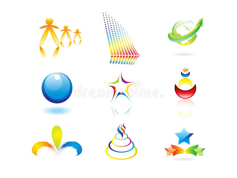 Varied Set of Colorful Design Elements or Icons Stock Vector ...