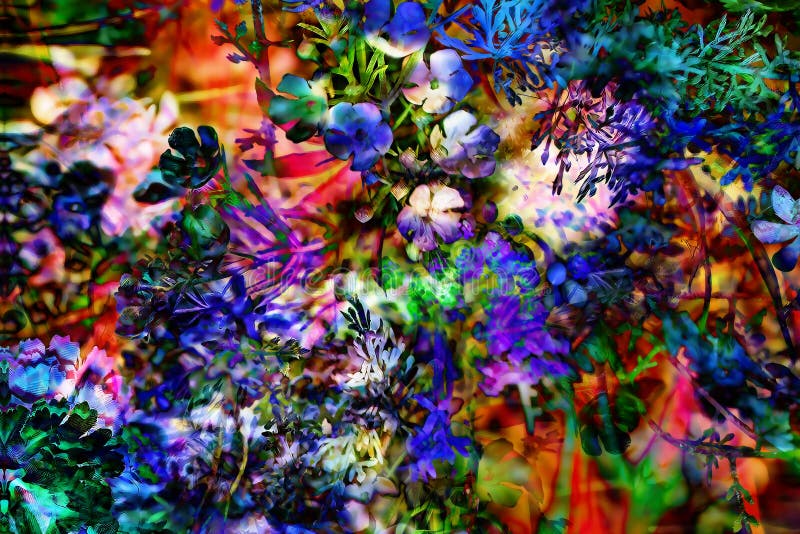 Abstract Colorful Design with Flower. Computer Art. Stock Illustration ...