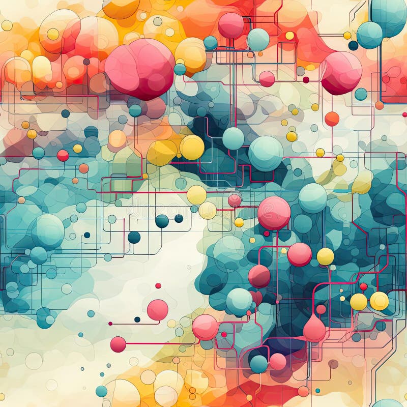 Abstract Colorful Design Over Computer Circuits Resembling Realistic ...