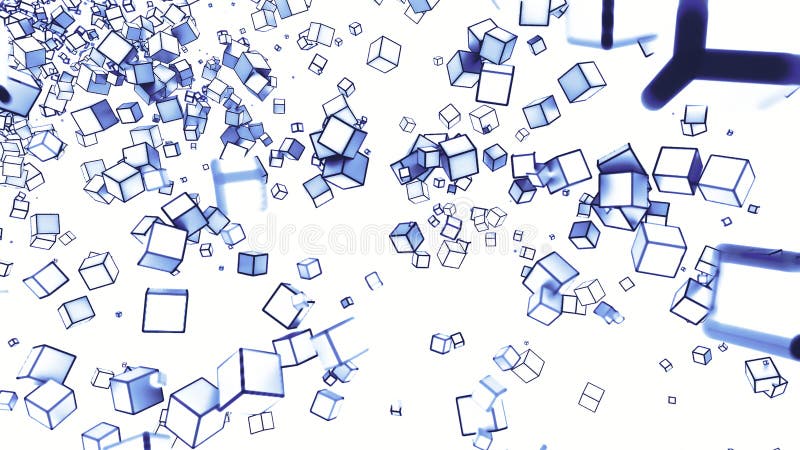 Abstract Colorful Diagonal Flow of 3d Cubes. Design. Flying Geometric ...