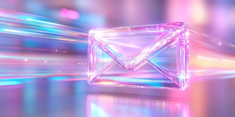 Abstract Colorful Digital Mail Envelope with Dynamic Light Effects ...