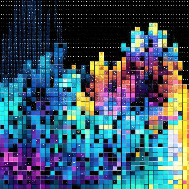 Abstract Colorful Digital Pixel Noise Glitch Error Video Damage Texture ...