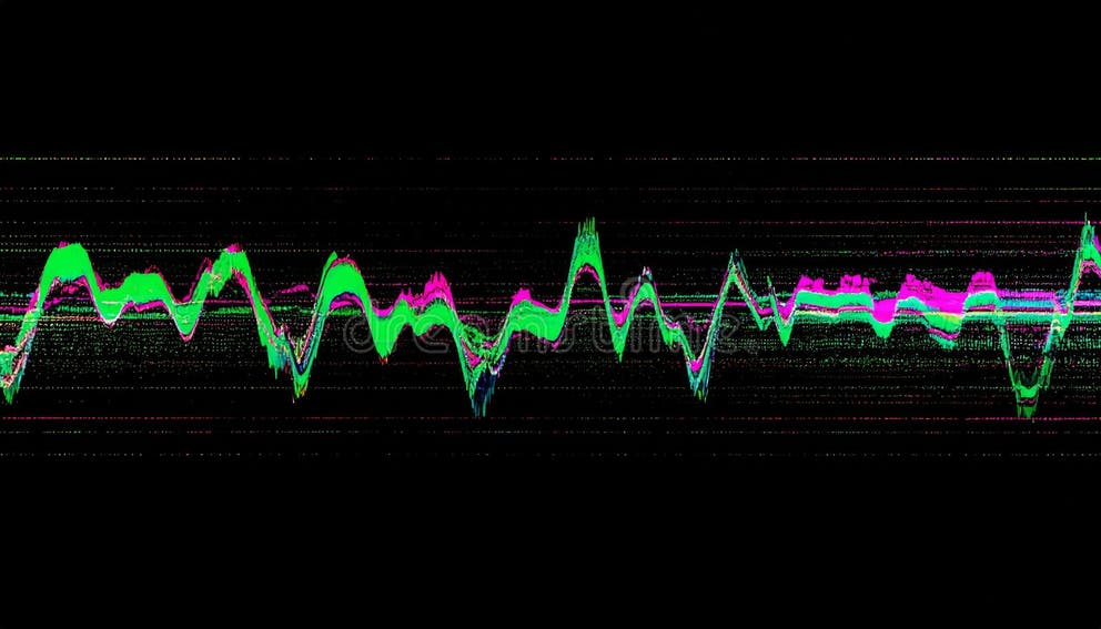 Abstract Colorful Digital Waveform Glitch Stock Illustration ...