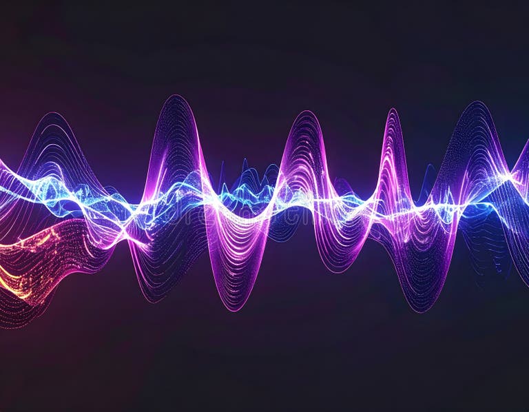 Abstract Colorful Digital Waveform Showing Audio Signal Visualization ...