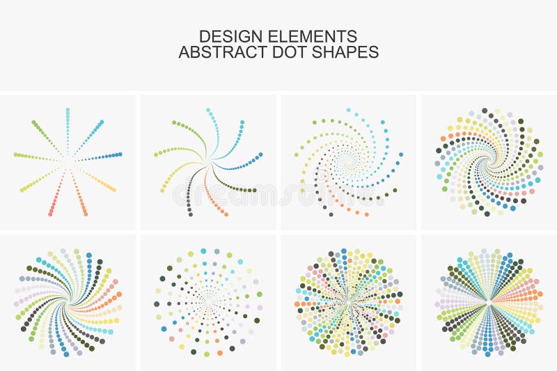 Abstract Colorful Dot Shapes.Vector Set of Design Elements and Icons Stock Vector - Illustration ...