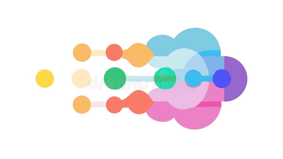 Abstract Colorful Dots Connecting Digital Flow Pattern, Vector Design ...